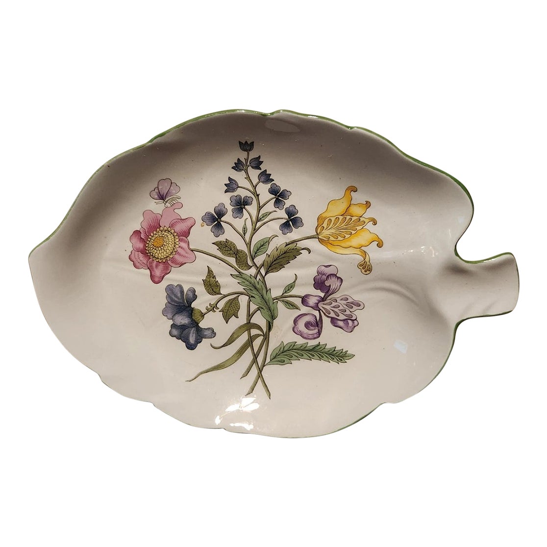 1980s Spode Summer Palace Leaf Trinket Dish | Chairish
