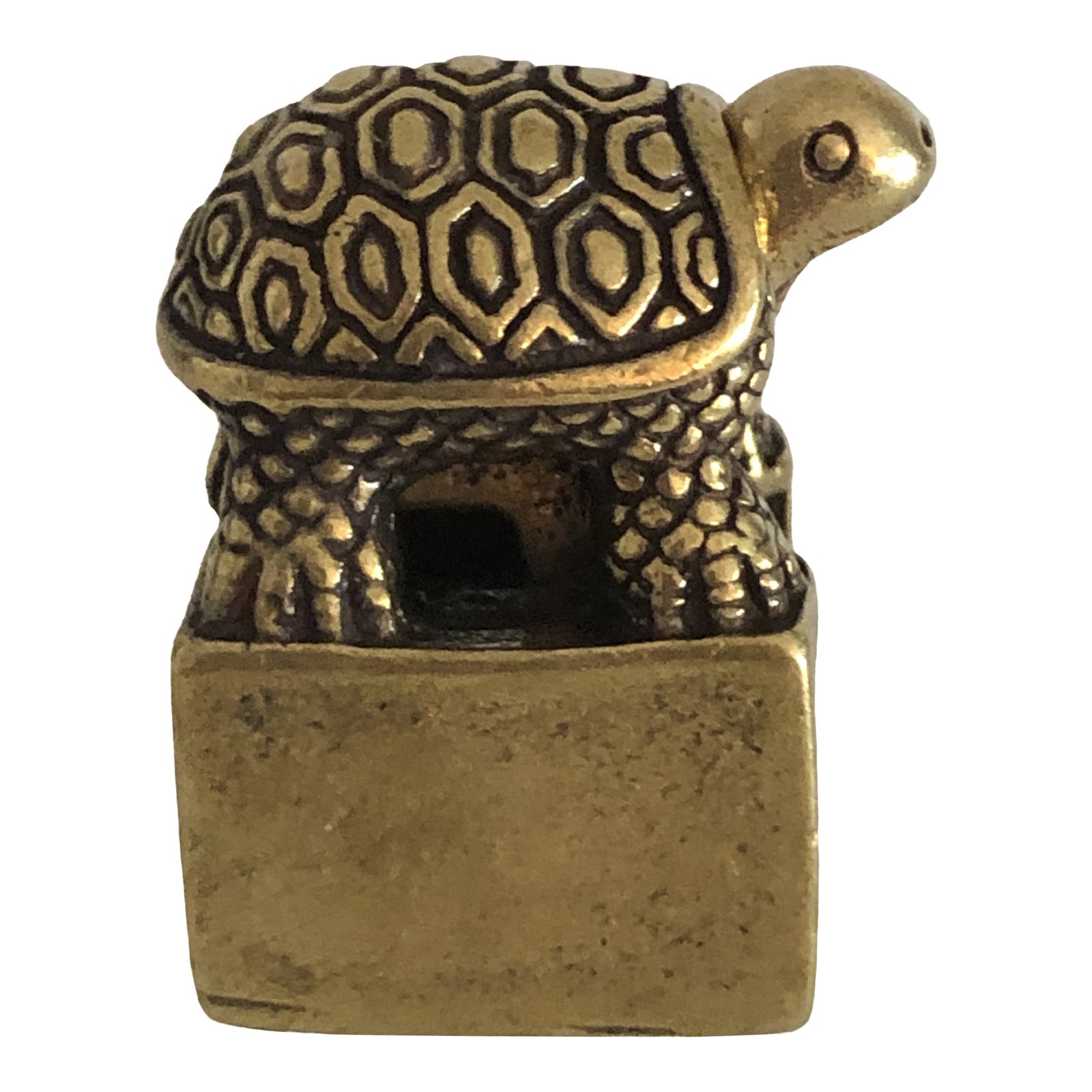 Early 21st Century Miniature Brass Turtle Wax Seal | Chairish