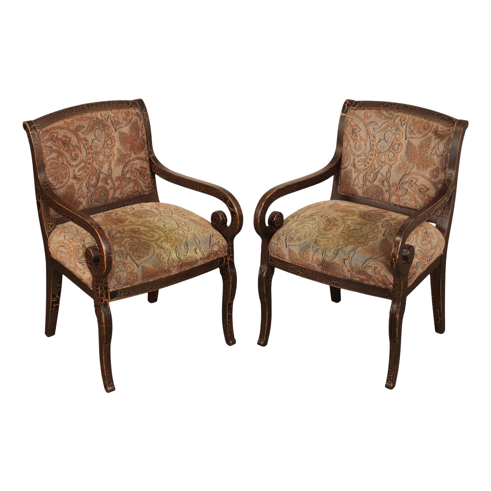 Sam Moore French Empire Style Pair of Armchairs | Chairish