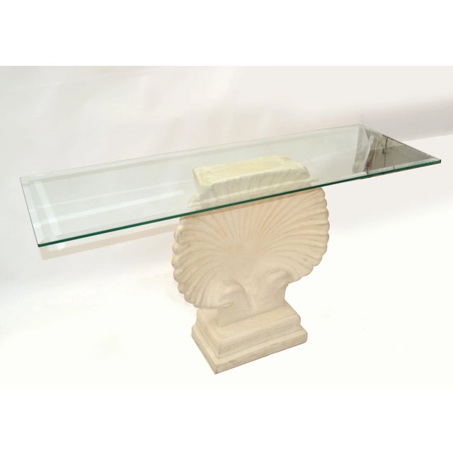 1 of 2 Mid-Century Modern Nautical Hand-Carved Concrete Sea Shell ...