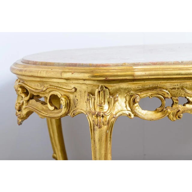 Gold Marble Top Coffee Table, French | Chairish