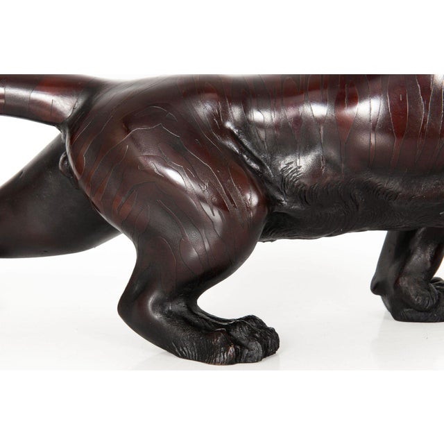 Japanese Meiji Bronze Sculpture Okimono “Roaring Tiger” by Tsunemitsu ...