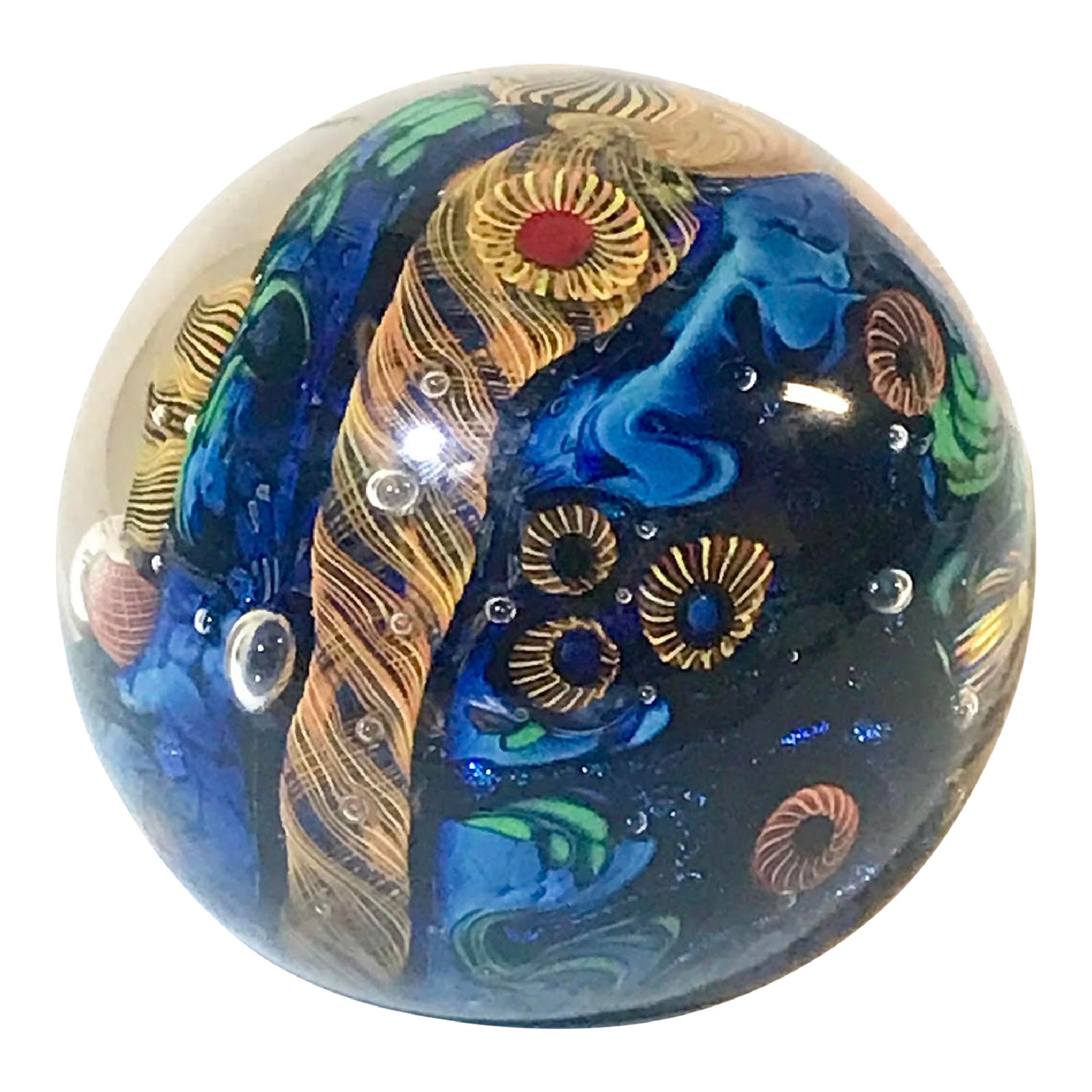 Original Vintage Signed Art Glass Hand Blown Paper Weight by David ...