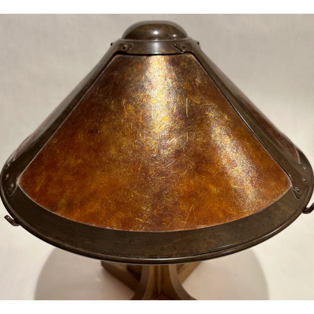 1980s Arts & Crafts Style Oak, Copper and Mica Lamp by Warren Hile ...