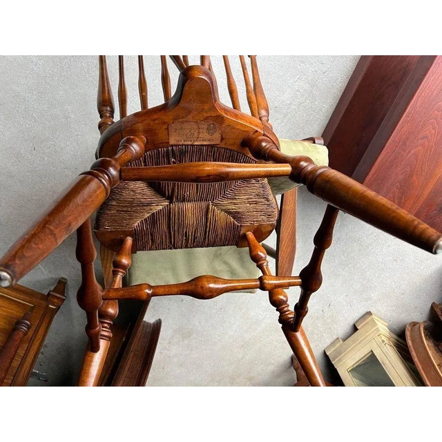 Early 20th Century Antique Maple Windsor Rush Seat Side Chair by Cochran Chair | Chairish