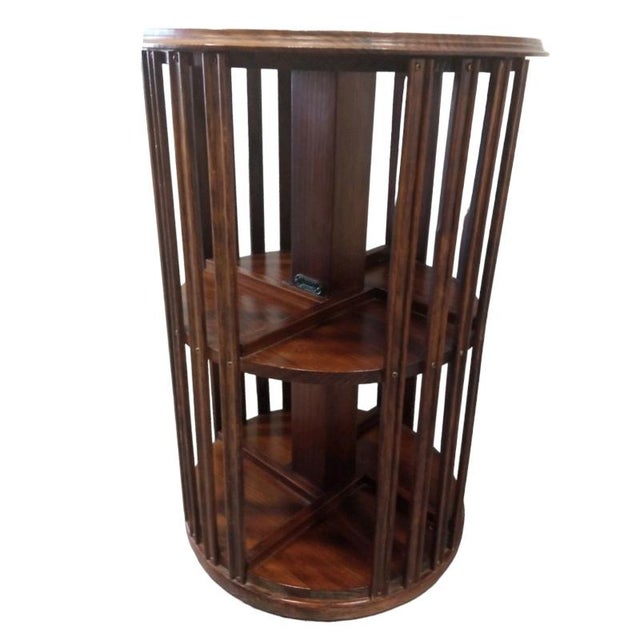 Vintage Round Revolving Side Table | Chairish