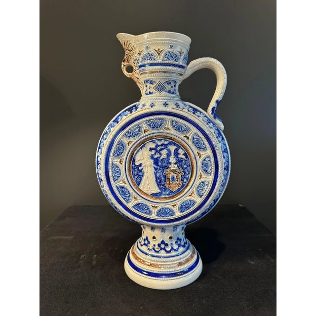 Late 19th Century Antique Westerwald Salt Glazed Stoneware Pitcher ...