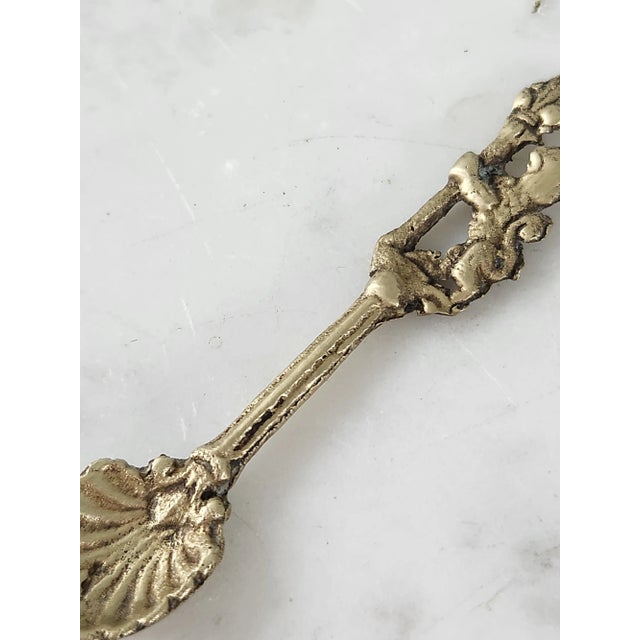1960s Lion W Staff Mini Salt Cellar Spoon | Chairish