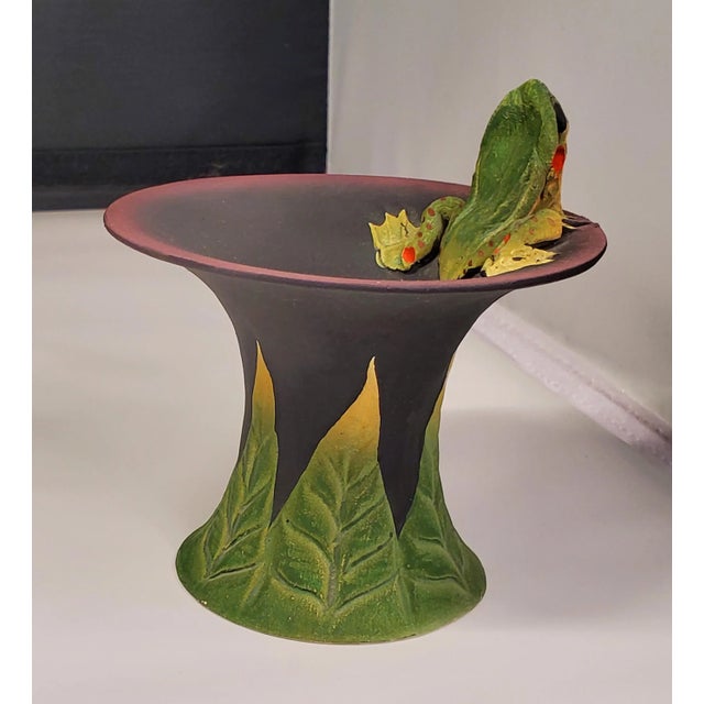 1990s Original Adama Ceramic Frog Vase | Chairish
