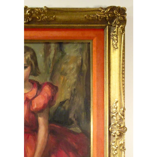 JONATHAN DAVID BATCHELOR Young Girl Sitting on a Bench, 1954 | Chairish