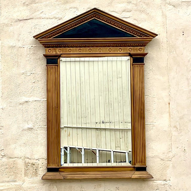 Vintage Neoclassical Gilt Pediment Mirror | Chairish