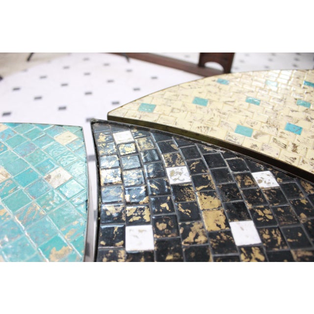 Mid Century Modern Table Set Tile Italian Mezza Luna | Chairish