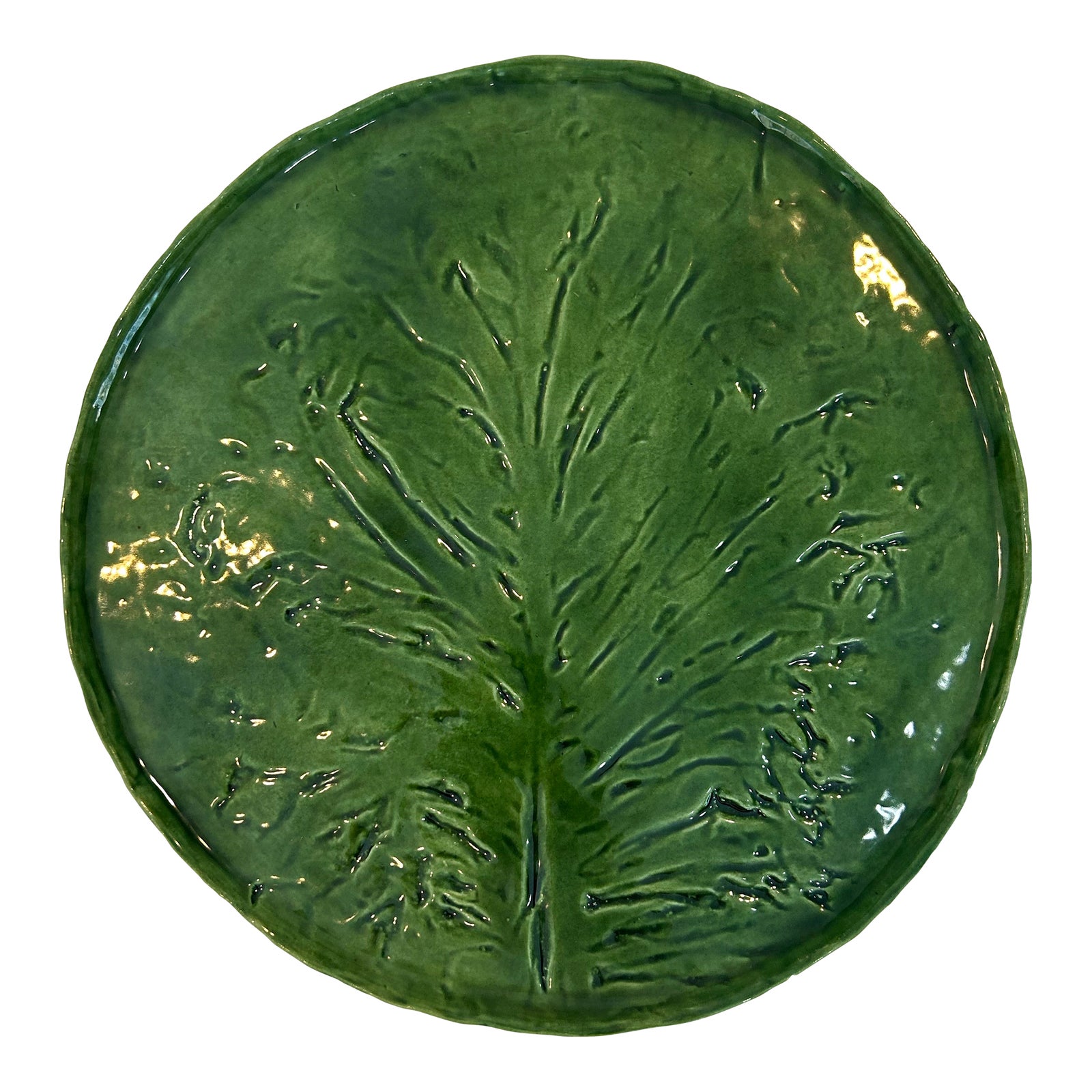 1960’s Pat Young Leafy Green Plate | Chairish