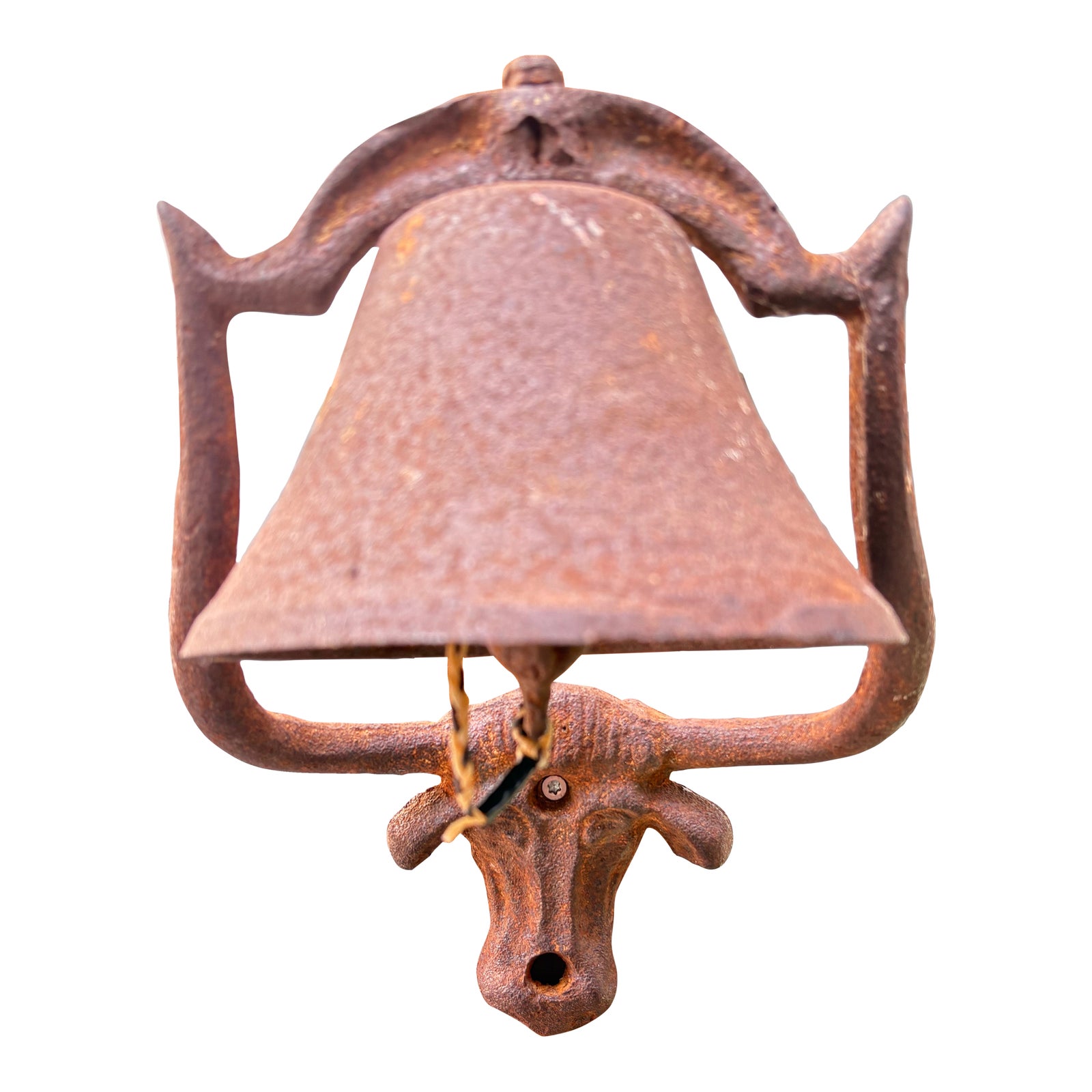 Early 20th Century Cast Iron Ranch Cow Head Dinner Bell | Chairish