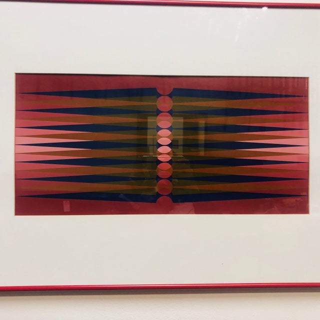 Dordevic Miodrag Acrylic on Paper Op Art Circa 1970s | Chairish