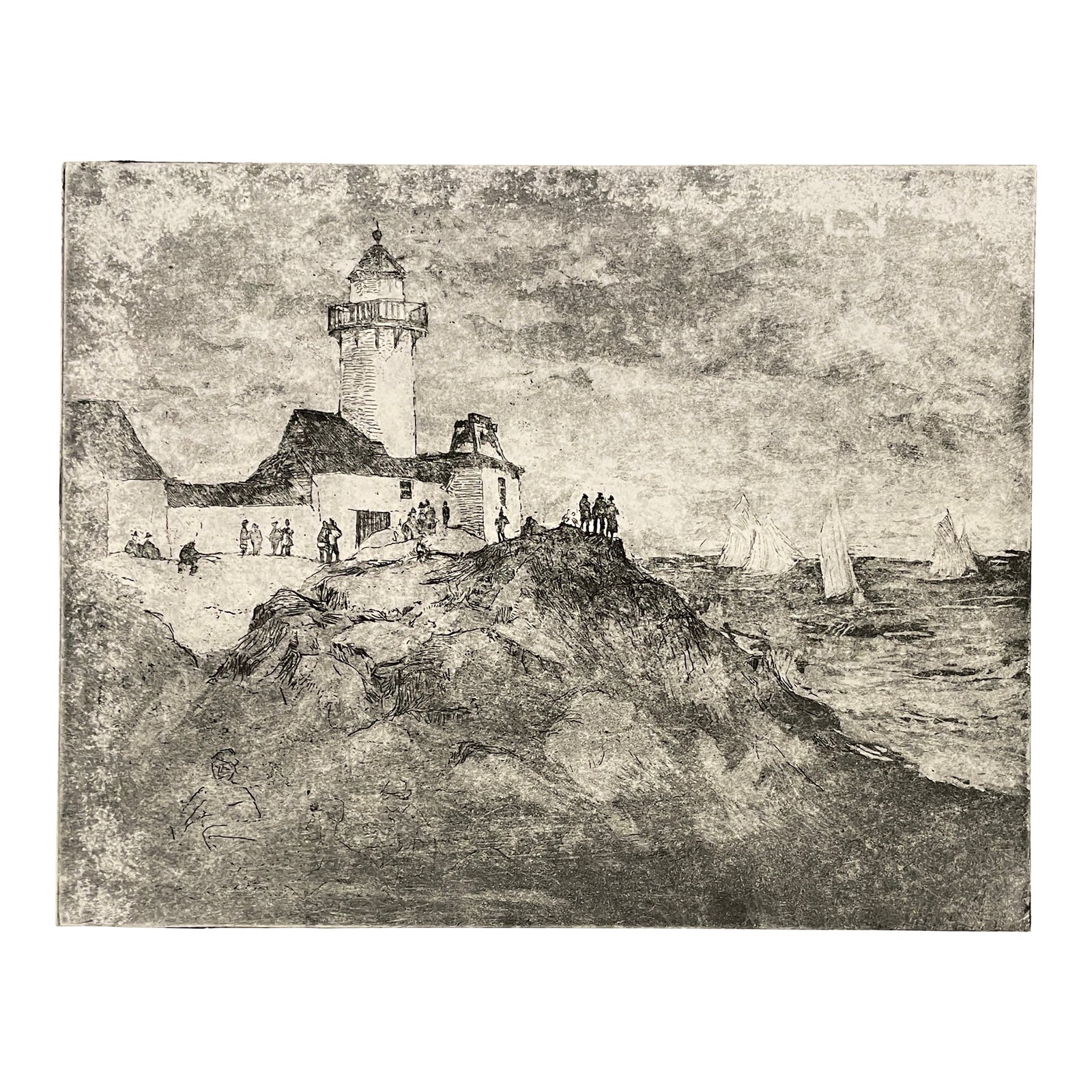 1920s William Meyerowitz Eastern Point Lighthouse on Cape Ann Etching ...