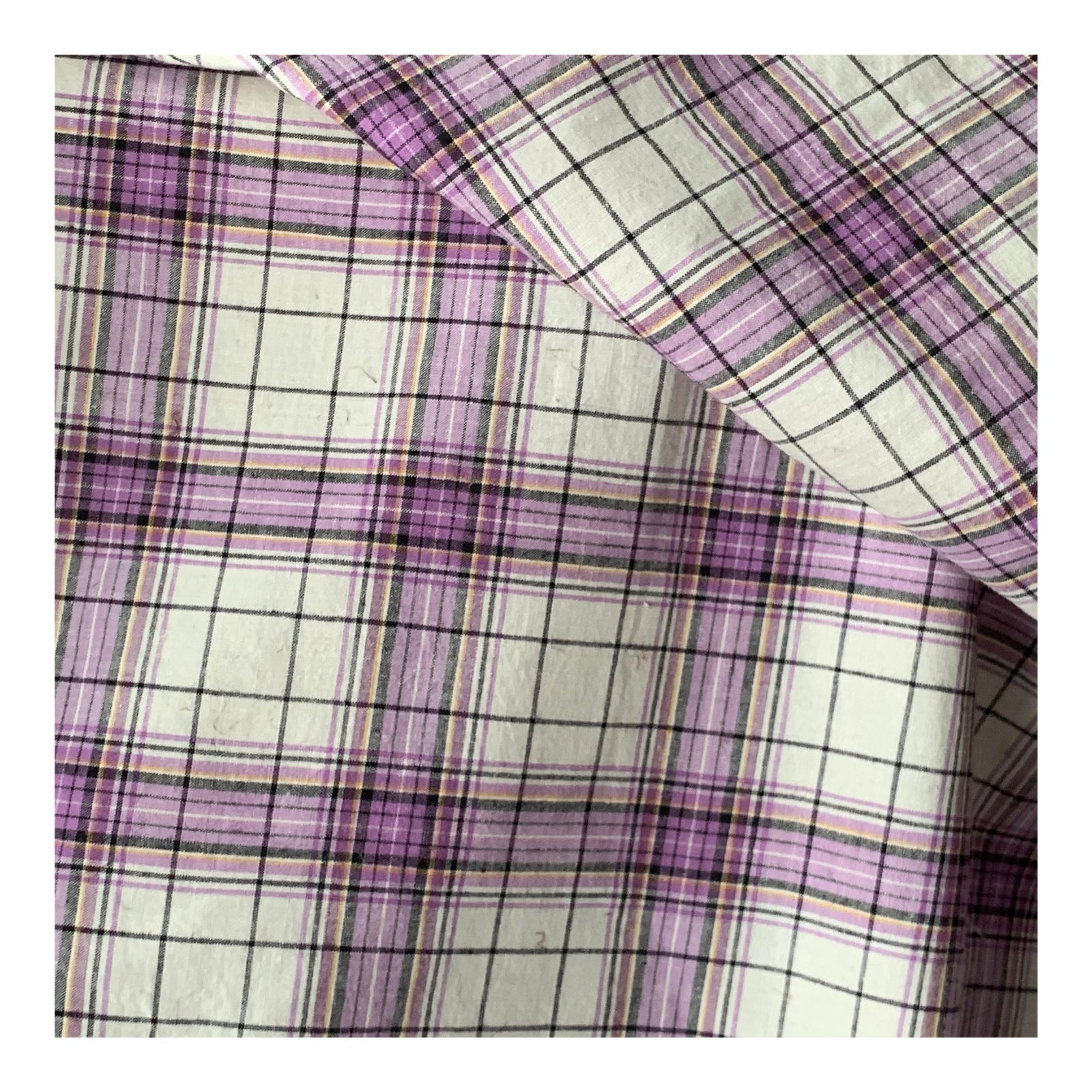 Vintage French Purple Plaid Fabric | Chairish