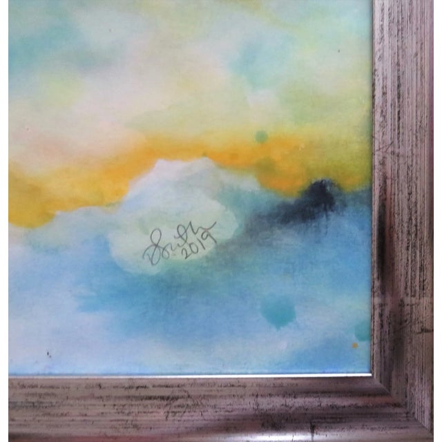 Contemporary Abstract Watercolor Painting Signed | Chairish
