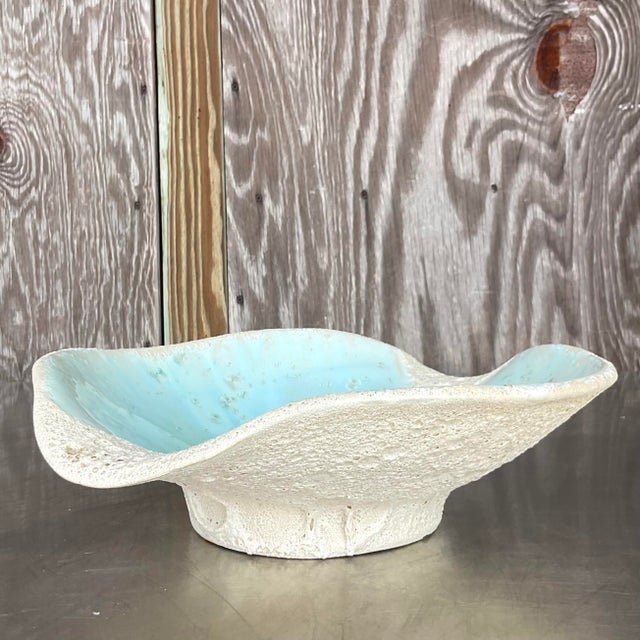 Late 20th Century Vintage Coastal Signed Studio Pottery Bowl | Chairish