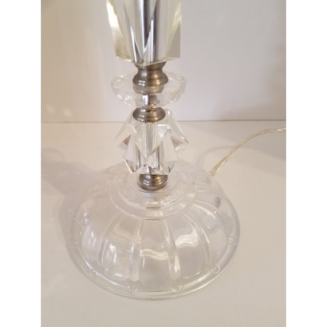 May Sheng Contemporary Lucite Lamp Diamond Cut Obelisk Style | Chairish