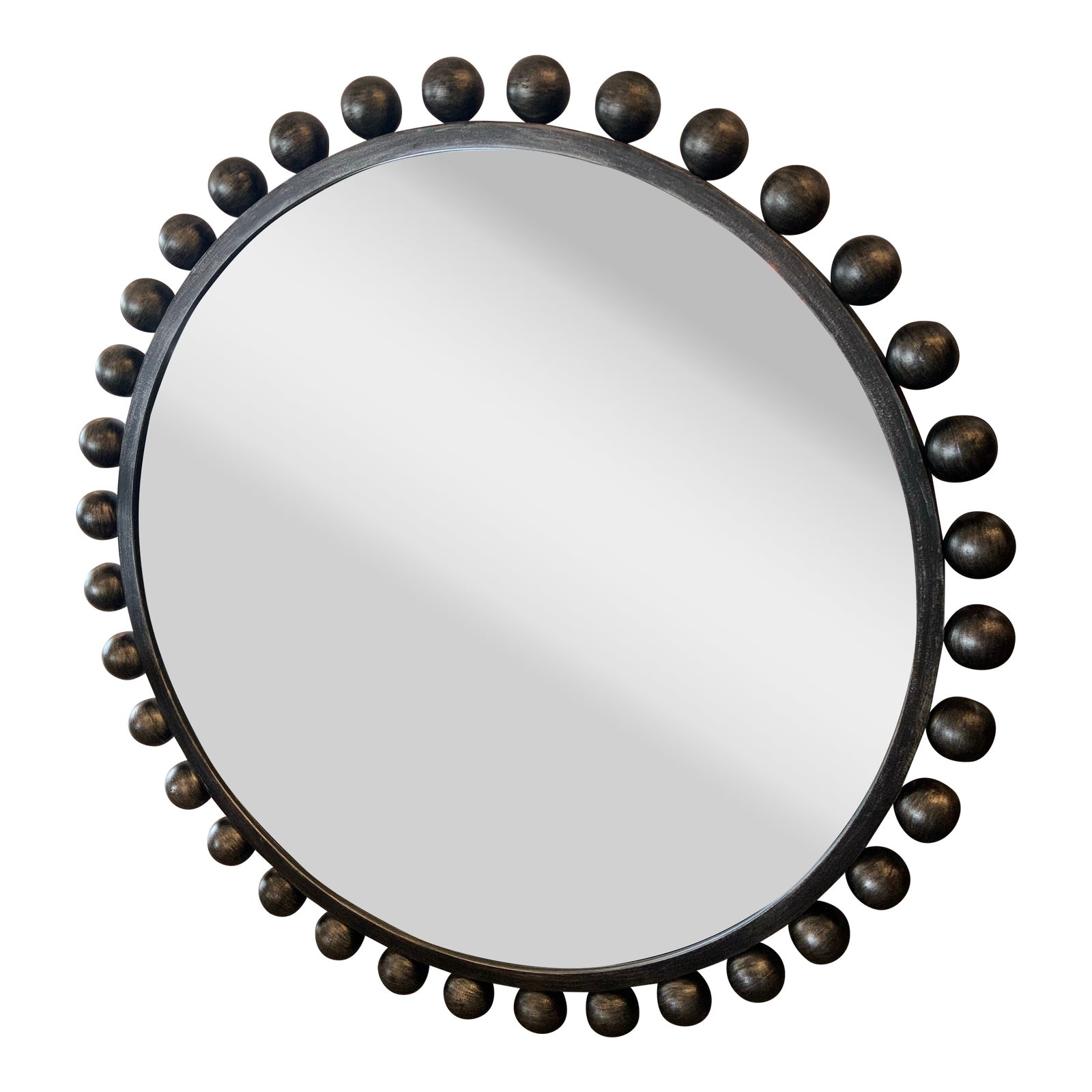 Uttermost Cyra Black Round Mirror | Chairish