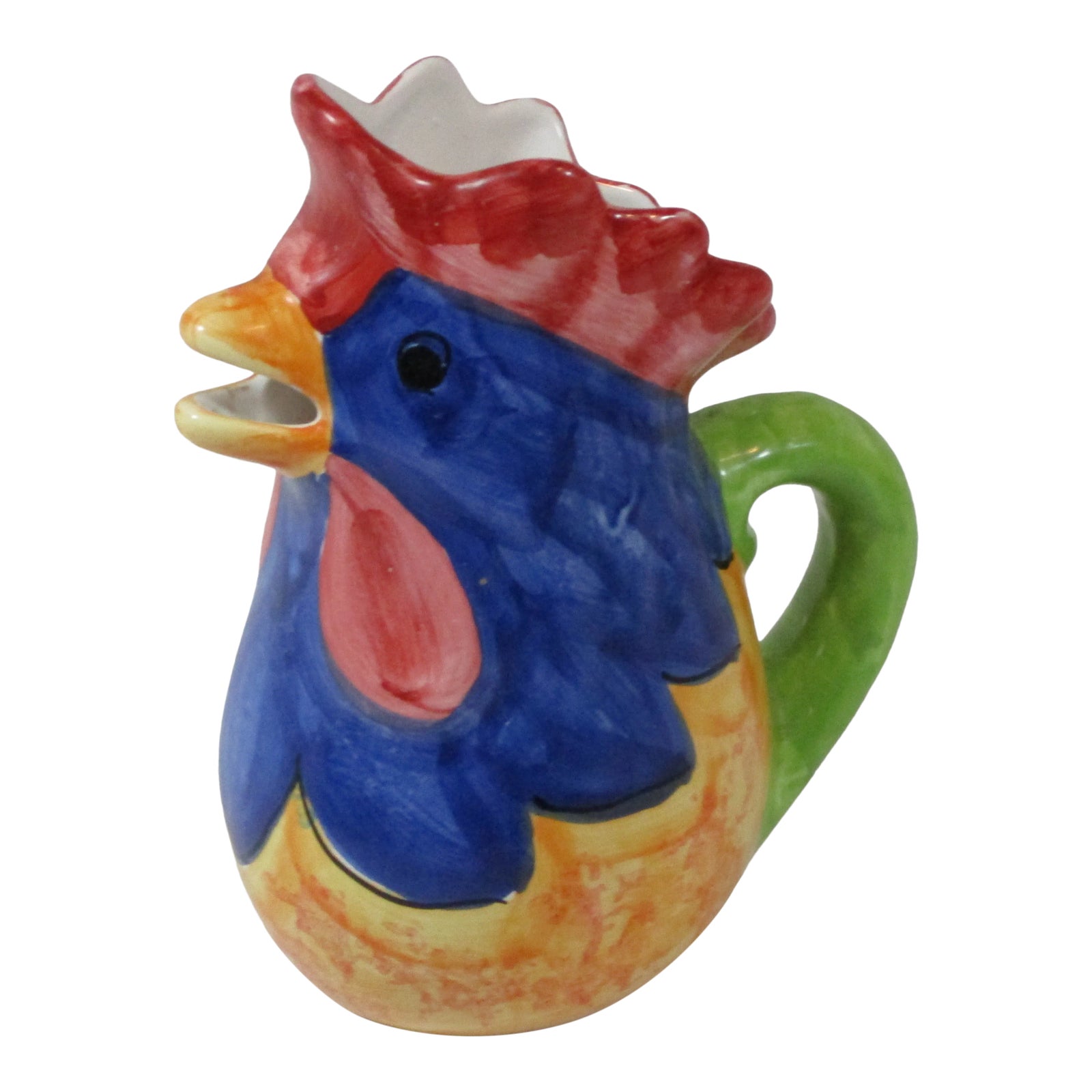 1980s Italian Hand Painted Rooster Jug | Chairish