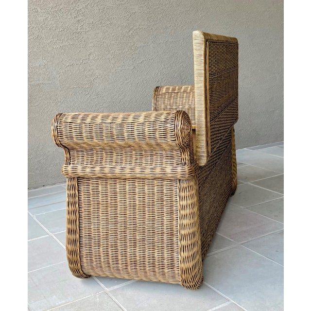 Late 20th-Century Cottage Chic Rolled Arm Rattan & Bamboo Storage ...