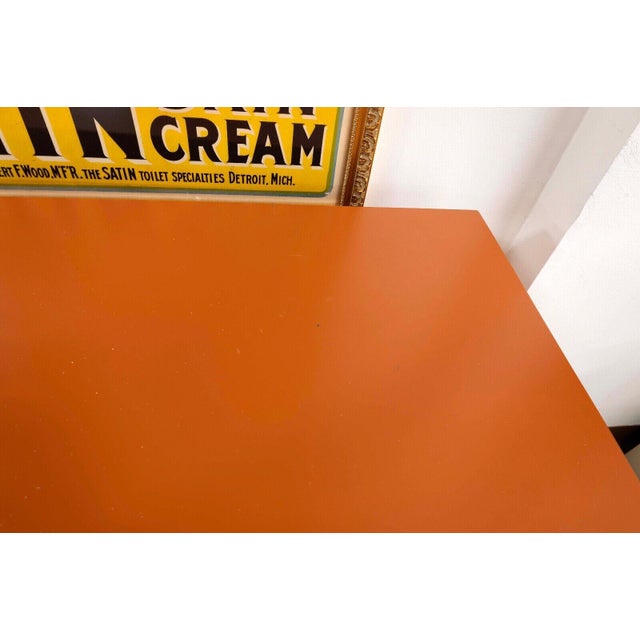 Contemporary Modern Stainless Steel and Orange Lacquer 2 Drawer Cabinet ...