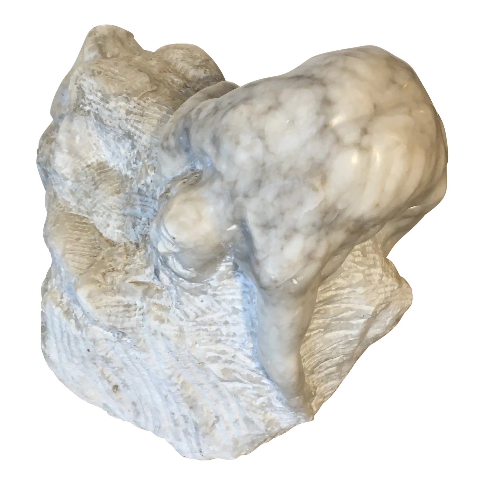 Carved Marble Male Figure Sculpture | Chairish