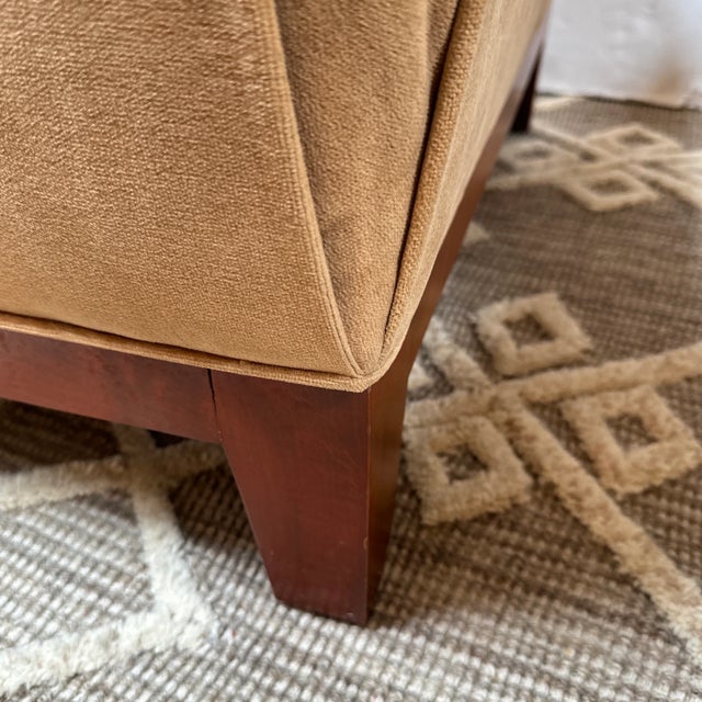 John Charles Custom Microsuede Ottoman | Chairish