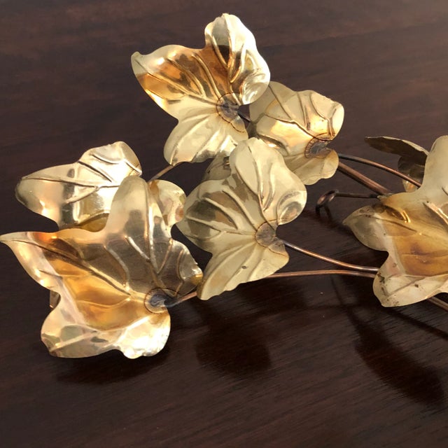 Mid-20th Century Brass & Copper Ivy Wall Art Sprays — a Pair | Chairish