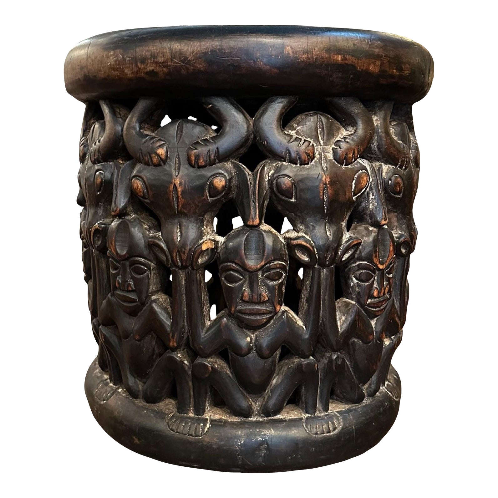 Early 20th Century Small Cameroonian Ceremonial Bamileke Stool | Chairish