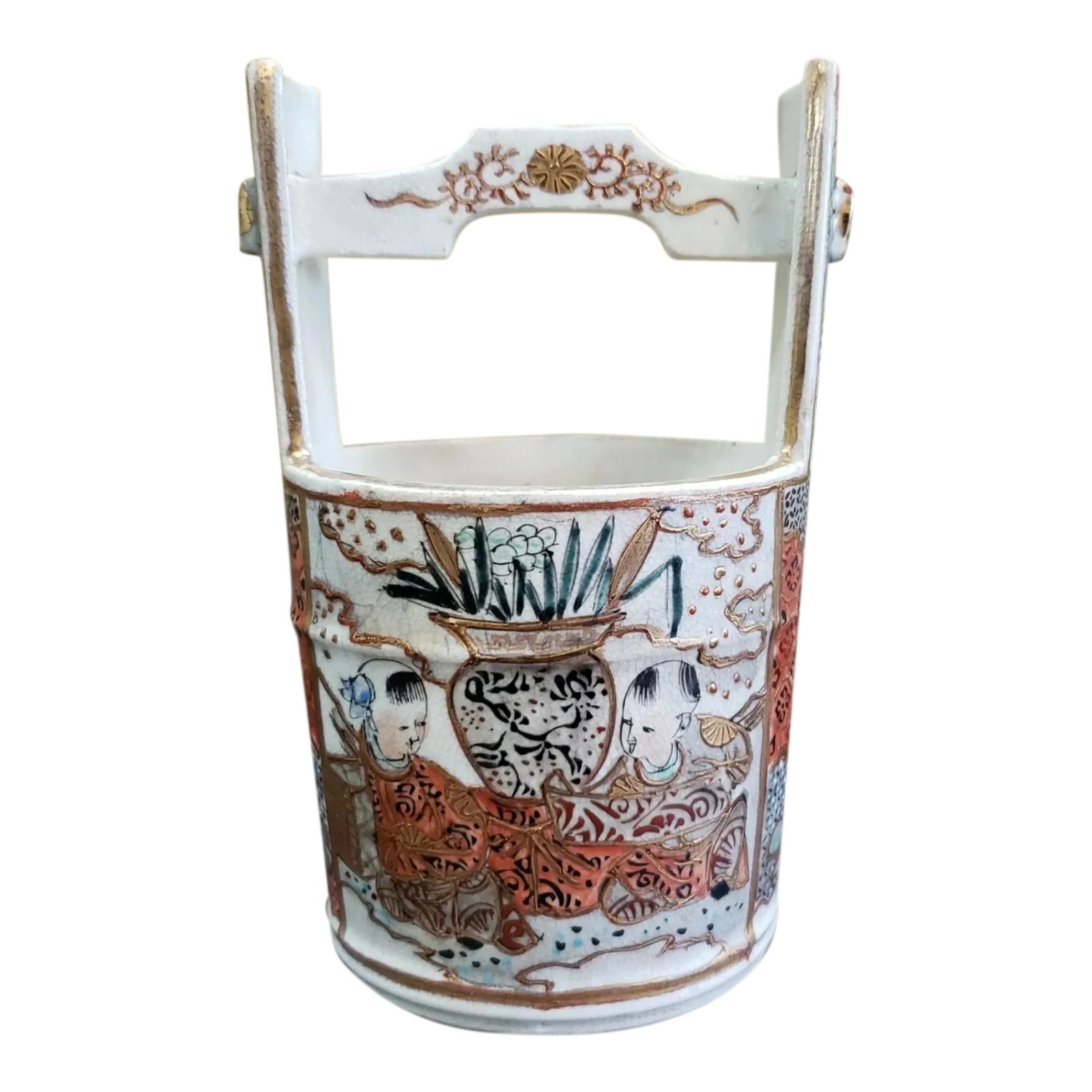 Late 19th Century Japanese Satsuma Porcelain Well Bucket, Meiji Period ...