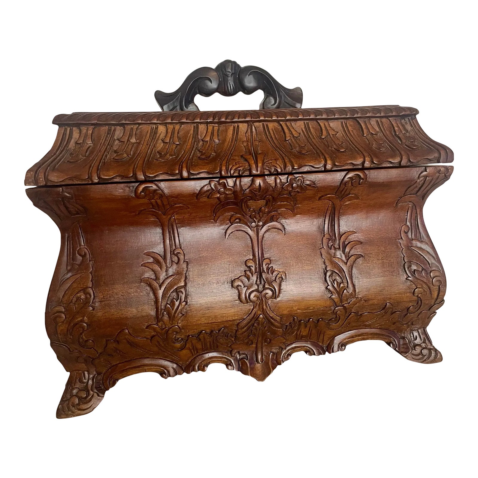 Vintage Tea Caddy Wood Box Collector Piece | Chairish