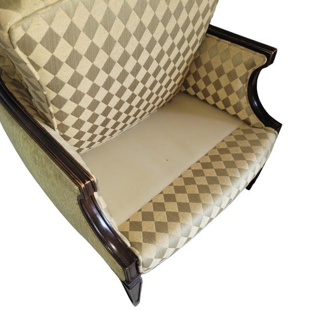 Mid 20th Century Hollywood Regency High Back Upholstered Fireside ...