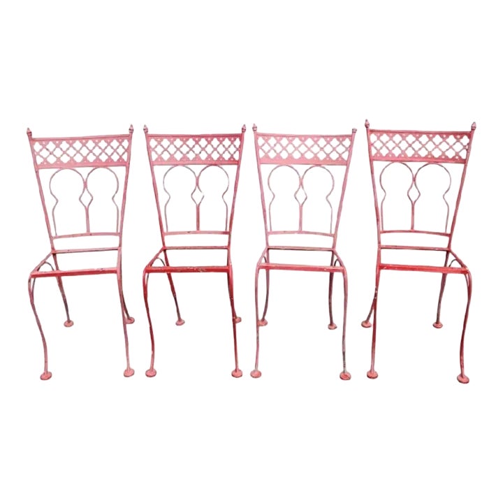 Vintage Iron Moroccan Arched Quatrefoil Design Bistro Regency Patio ...