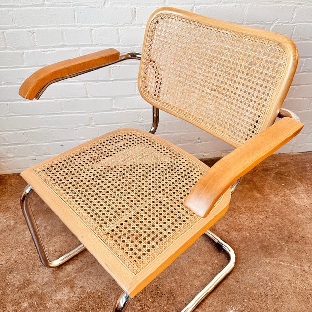 Original Cesca Cane Back Arm Chairs Made in Italy - Set of 6 | Chairish