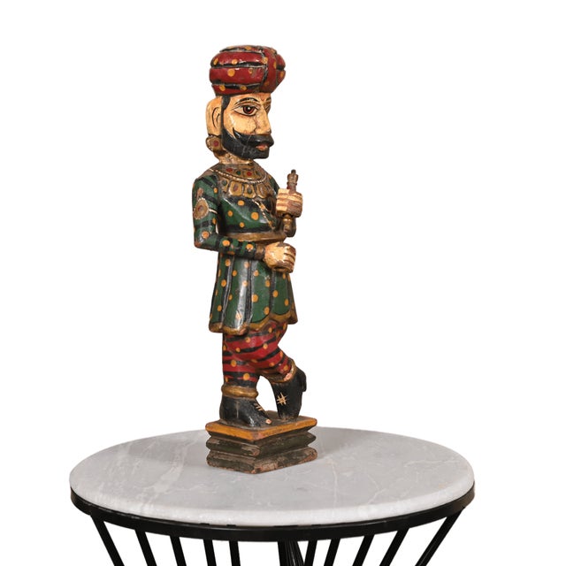 1960s Wooden Hand Carved Royal Guard Darban Statue | Chairish