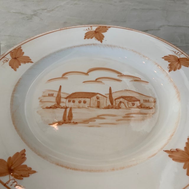 Vietri Bramasole Cream and Burnt Orange Dinner Plates, Made in Italy ...
