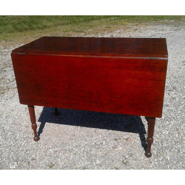 Antique Solid Cherry Drop Leaf Table With Older Refinish 1860s | Chairish