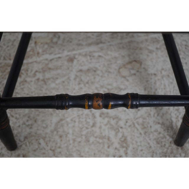 Set of 6 Hitchcock Antique Black & Gold Cane Seat Side Chairs | Chairish