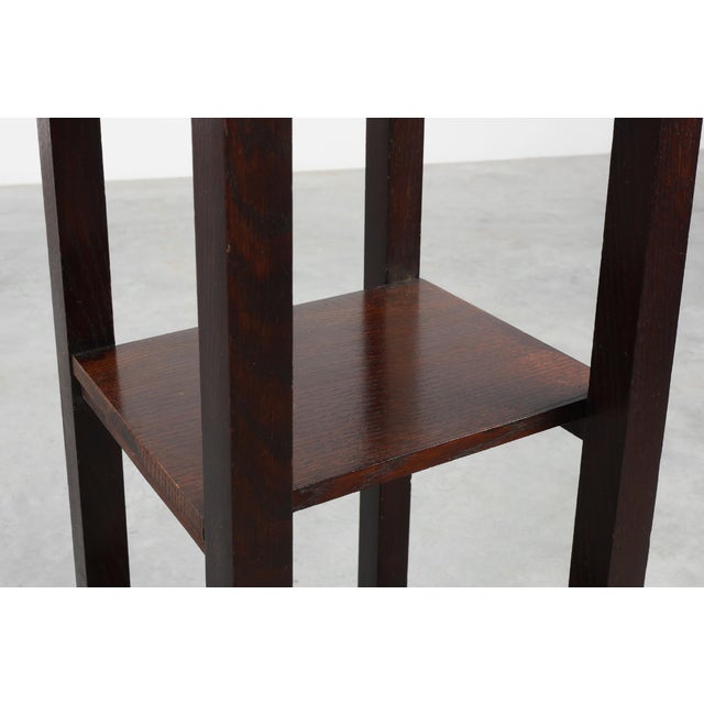 Art Deco Dark Oak Pedestal, Belgium, 1920s | Chairish