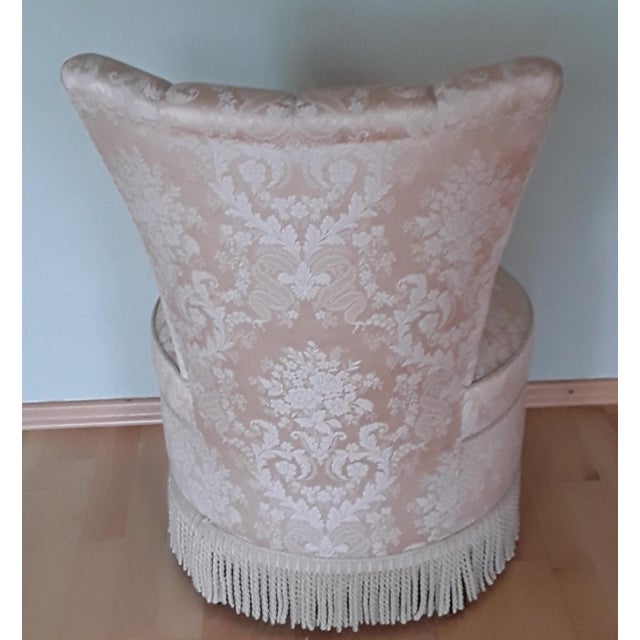 Small Vintage Art Deco Boudoir Chair with Cream-Colored Patterned ...