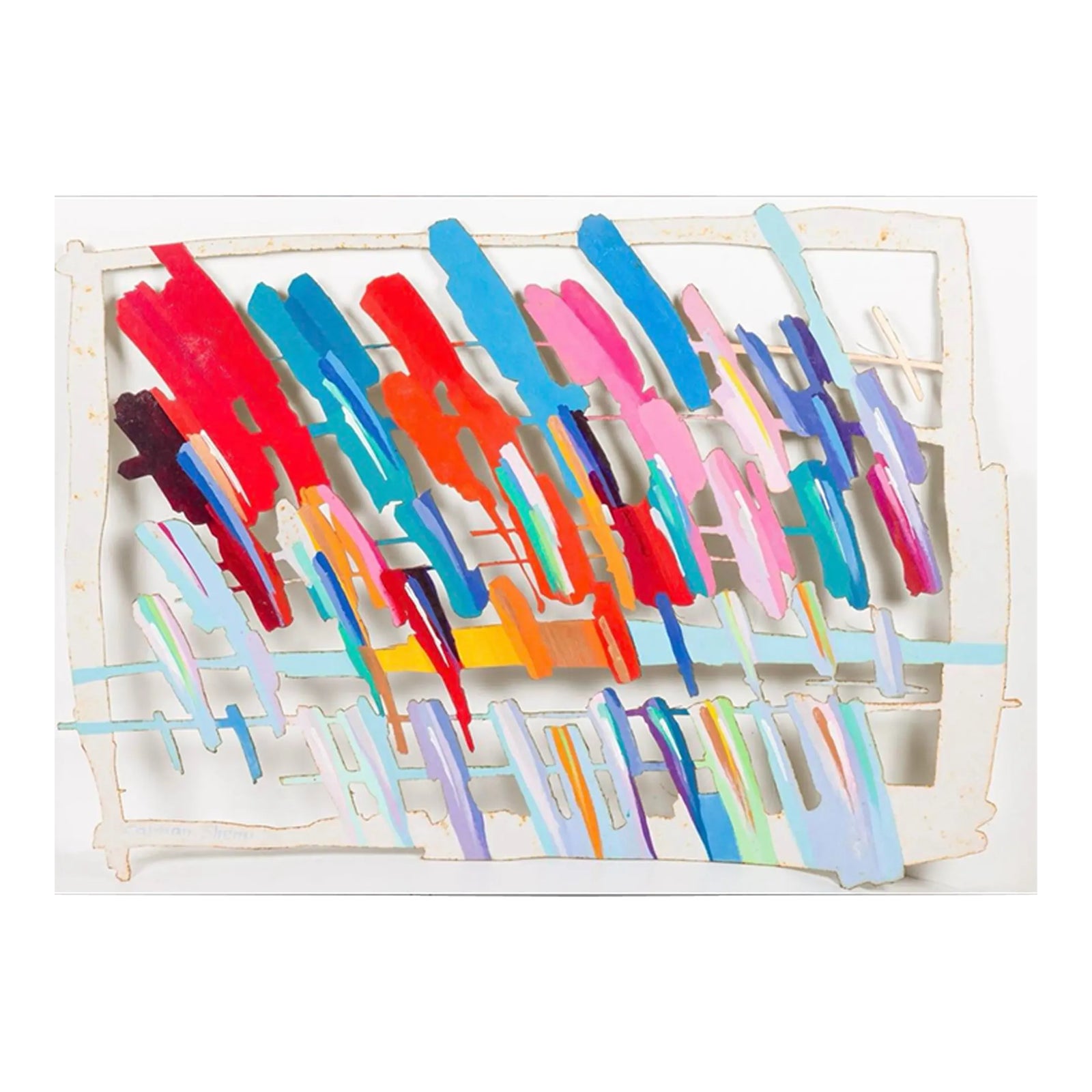 Calman Shemi Listed Artist Postmodern Abstract Metal Wall Sculpture ...