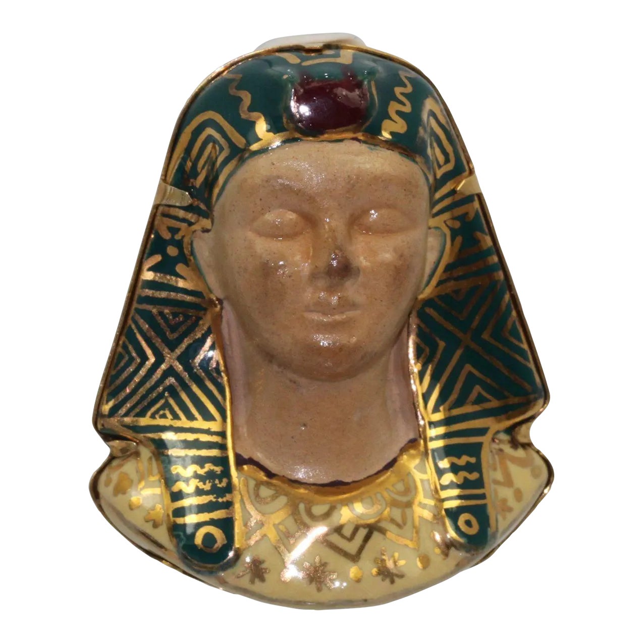 1930s Egyptian Revival Pharaoh 18k Brooch | Chairish
