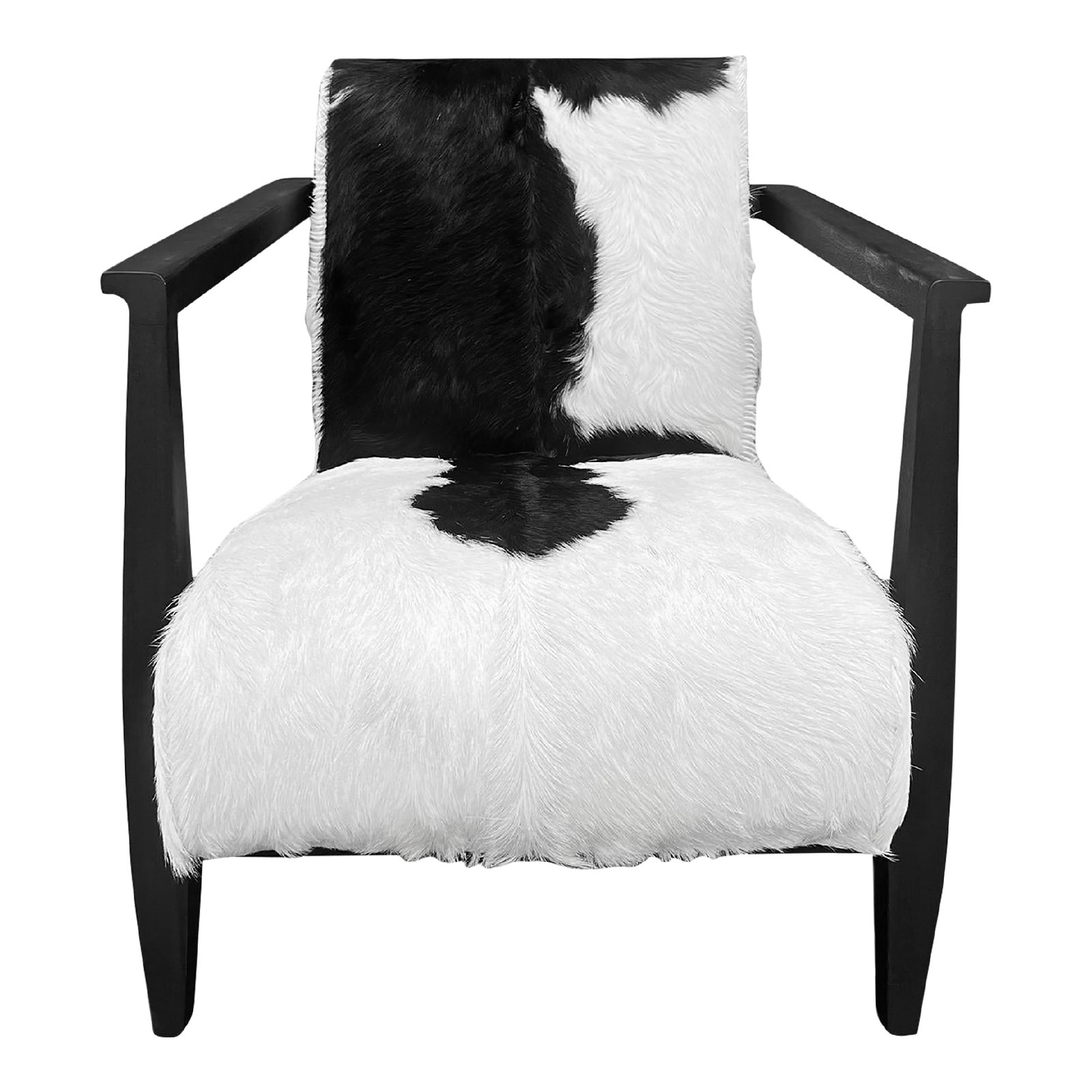 Black & White Deco Cow Chair | Chairish