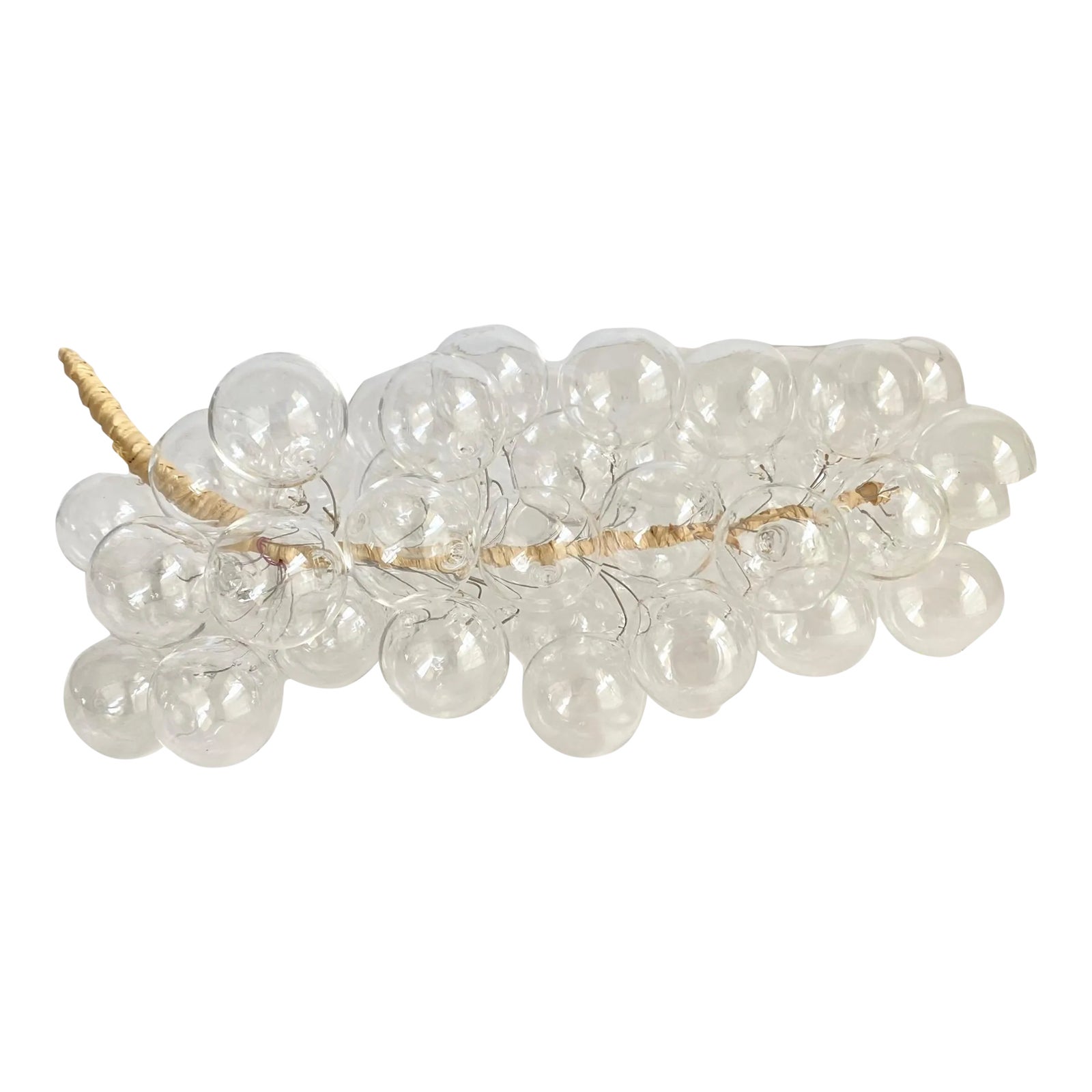 Vintage Clear Blown Glass Grape Cluster Transparent Bubbles | Chairish
