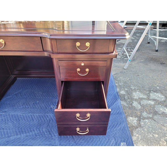 Modern Custom Built Executive Partner's Desk With Mother of Pearl Inlay ...