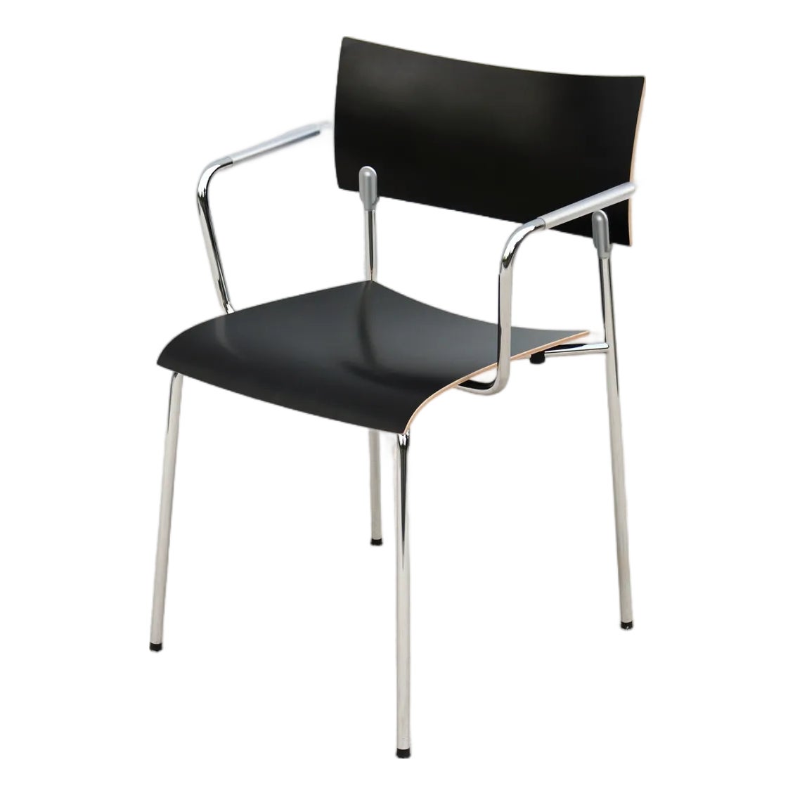 Minimalist Antti Kotilainen for Piiroinen, Knoll Chip a Wood and Chrome ...