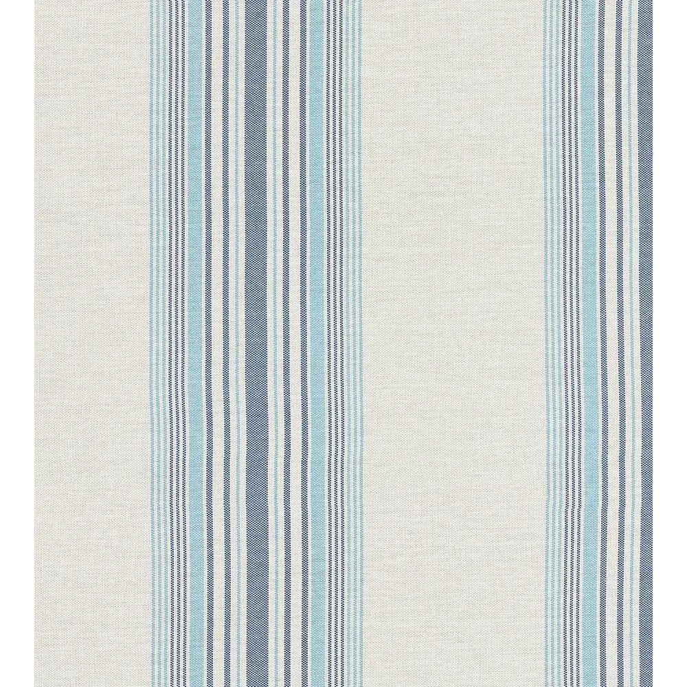 The House of Scalamandré Nautical Stripe Fabric, Caribe | Chairish
